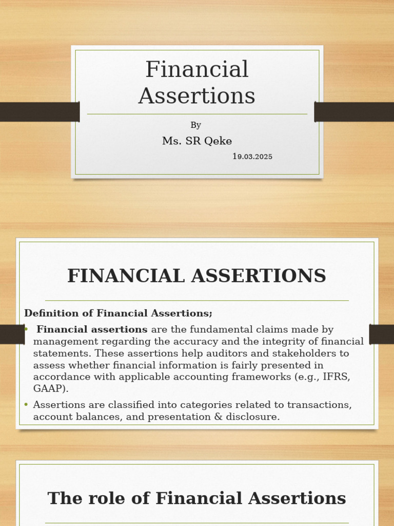 Assertions 19.03.2025 | PDF | Audit | Financial Audit