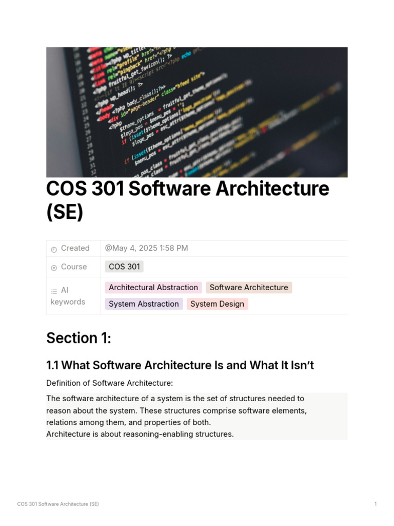 Software Architecture Notes | PDF | Software Architecture | System