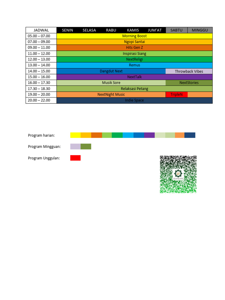 Jadwal Siaran Progam Radio Nextgen 94,4 Fm-1 | PDF