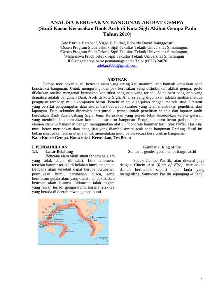 Analisa Kerusakan Bangunan Akibat Gempa Studi Kasu | PDF