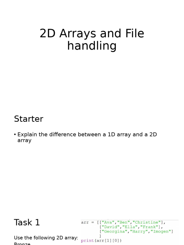 2D Arrays | PDF