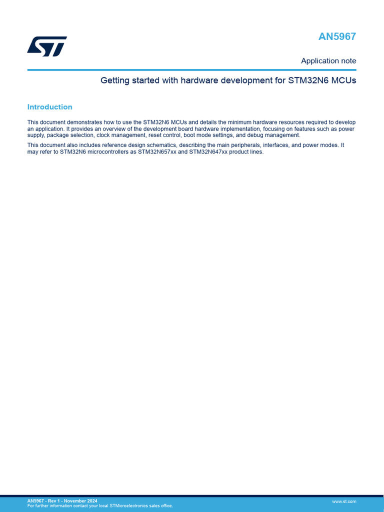 An5967 Getting Started With Hardware Development For stm32n6 Mcus Stmicroelectronics | PDF ...