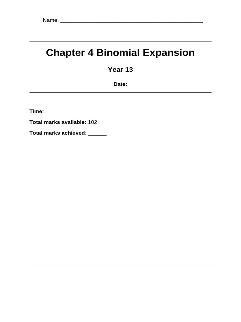 P2 Chapter 4 - Binomial Expansion | PDF