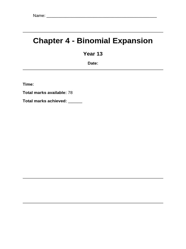 P2 Chapter 4 - Binomial Expansion | PDF | Mathematics | Algebra
