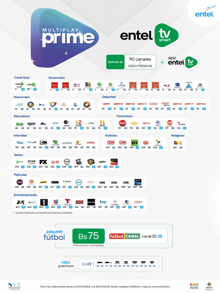 Grilla - Multiplay Prime - 90 Canales 1 | PDF