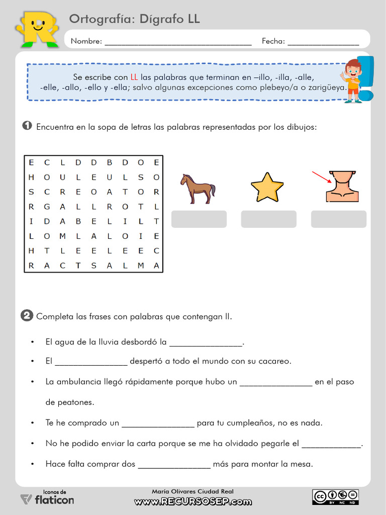 Regla Ortografica Digrafo LL | PDF