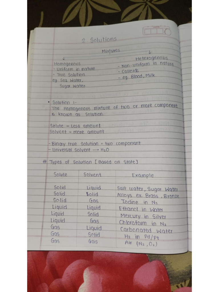 Chemistry XII Solutions Chapter Notes_compressed | PDF