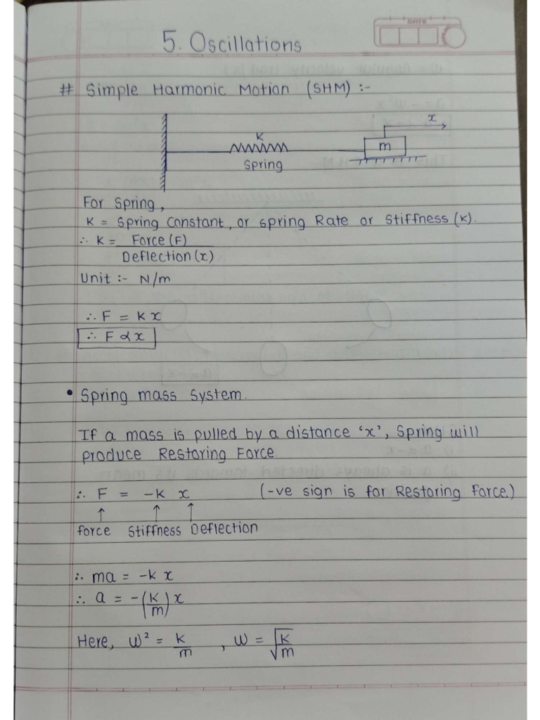 5.oscillations Physics XLL - Compressed | PDF