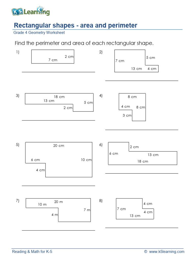 Grade 4 Geometry Rectangular Shapes Area Perimeter e | PDF | Area ...