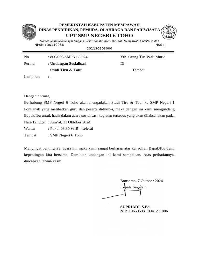 Surat Sosialisasi | PDF