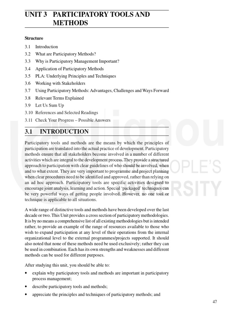 Unit-3 Techniques and Tools Community | PDF | Methodology ...