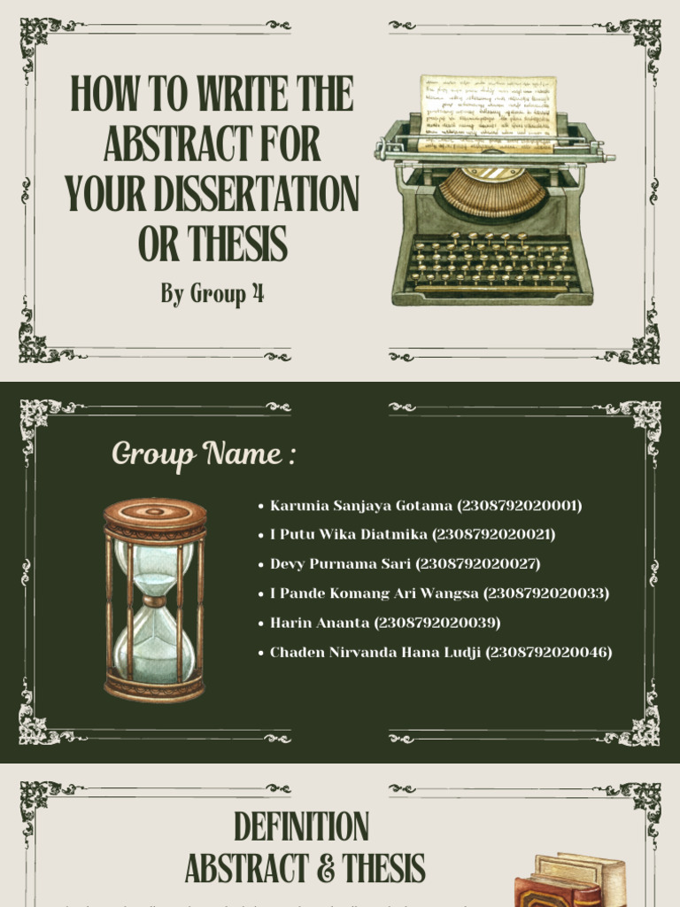 How To Write The Abstract For Your Dissertation or Thesis PDF | PDF ...