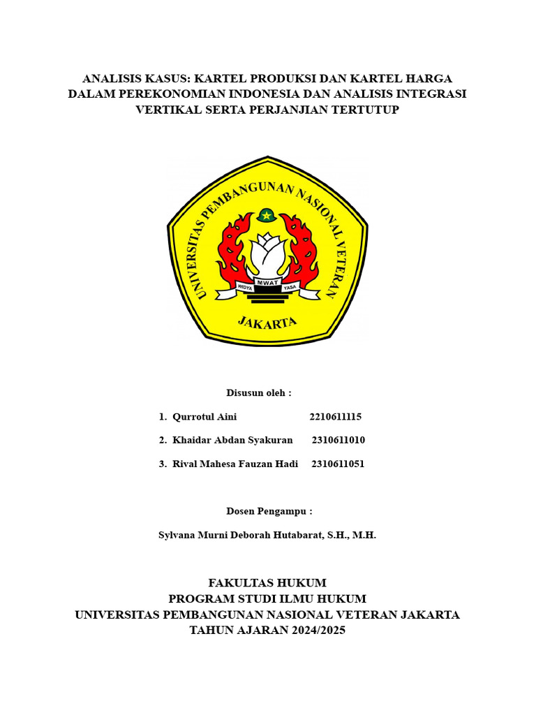 Hukum Anti Monopoli Dan Persaingan Usaha Tidak Sehat | PDF