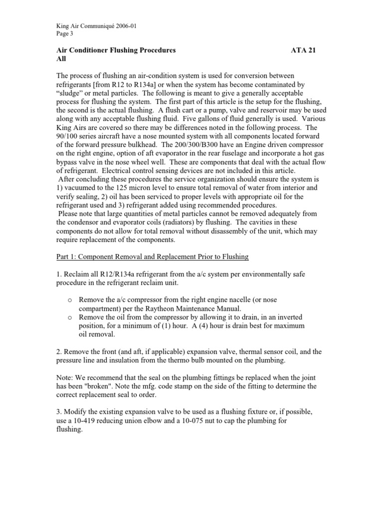 Flushing Air Conditioner Procedure Pdf Air Conditioning Valve