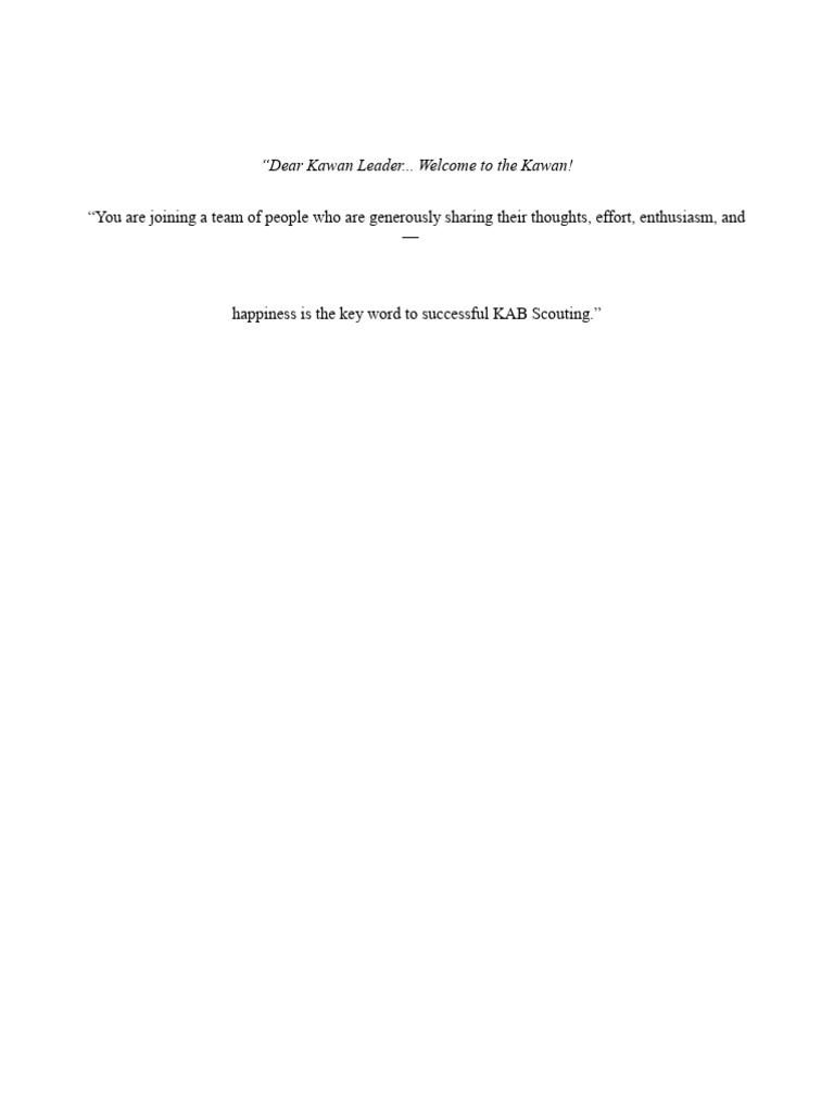 Kawan Leaders Manual | PDF | Mowgli | The Jungle Book