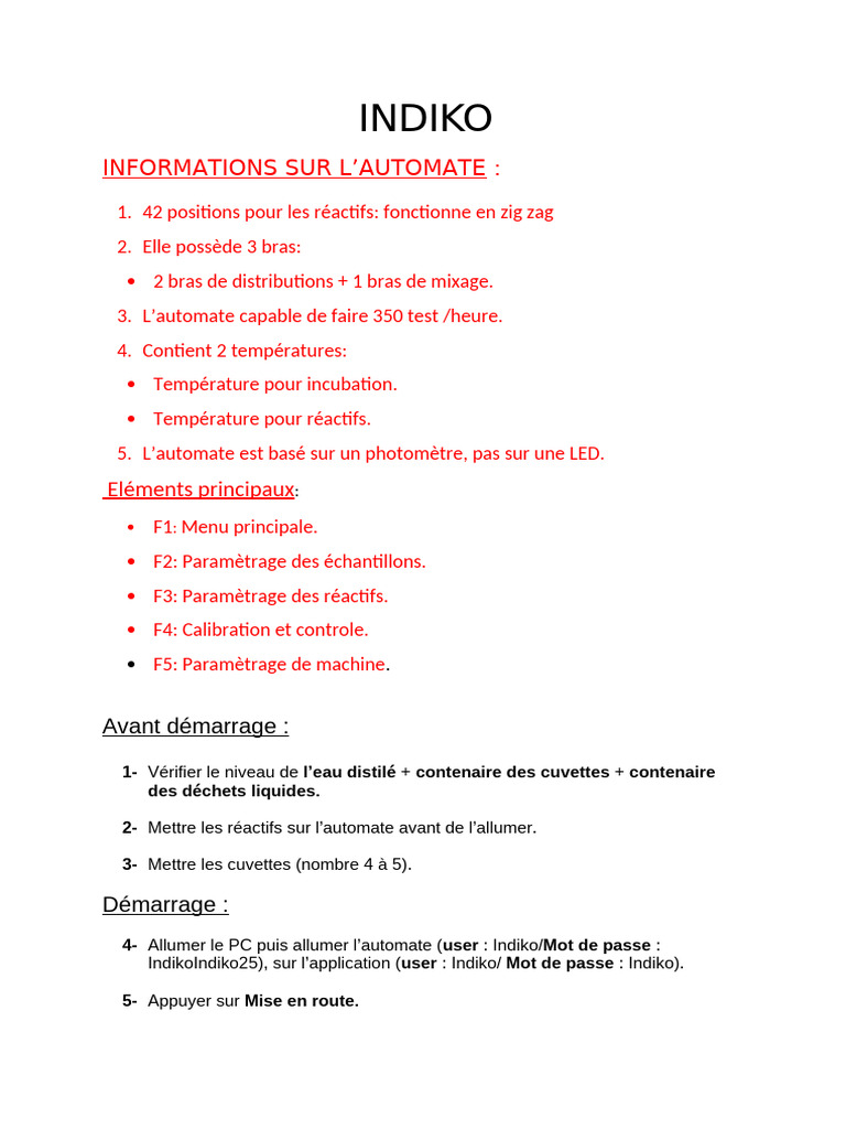 Guide d'utilisation de l'automate Indiko | PDF | Ouverture (échecs ...