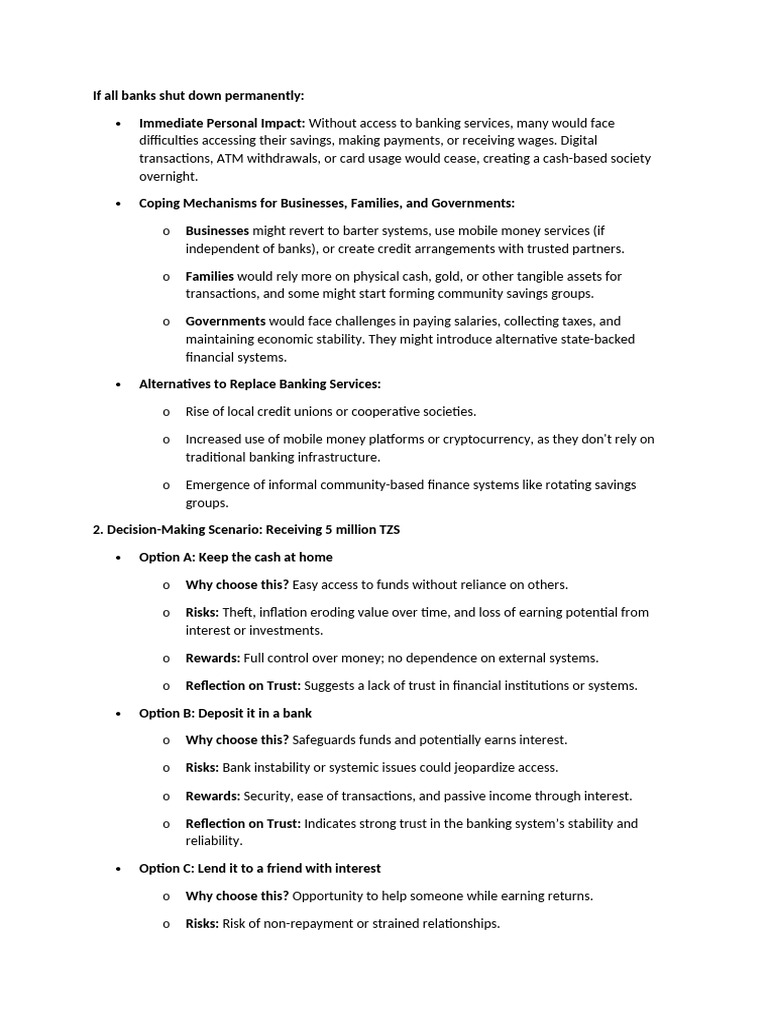 If All Banks Shut Down Permanently | PDF | Banks | Interest