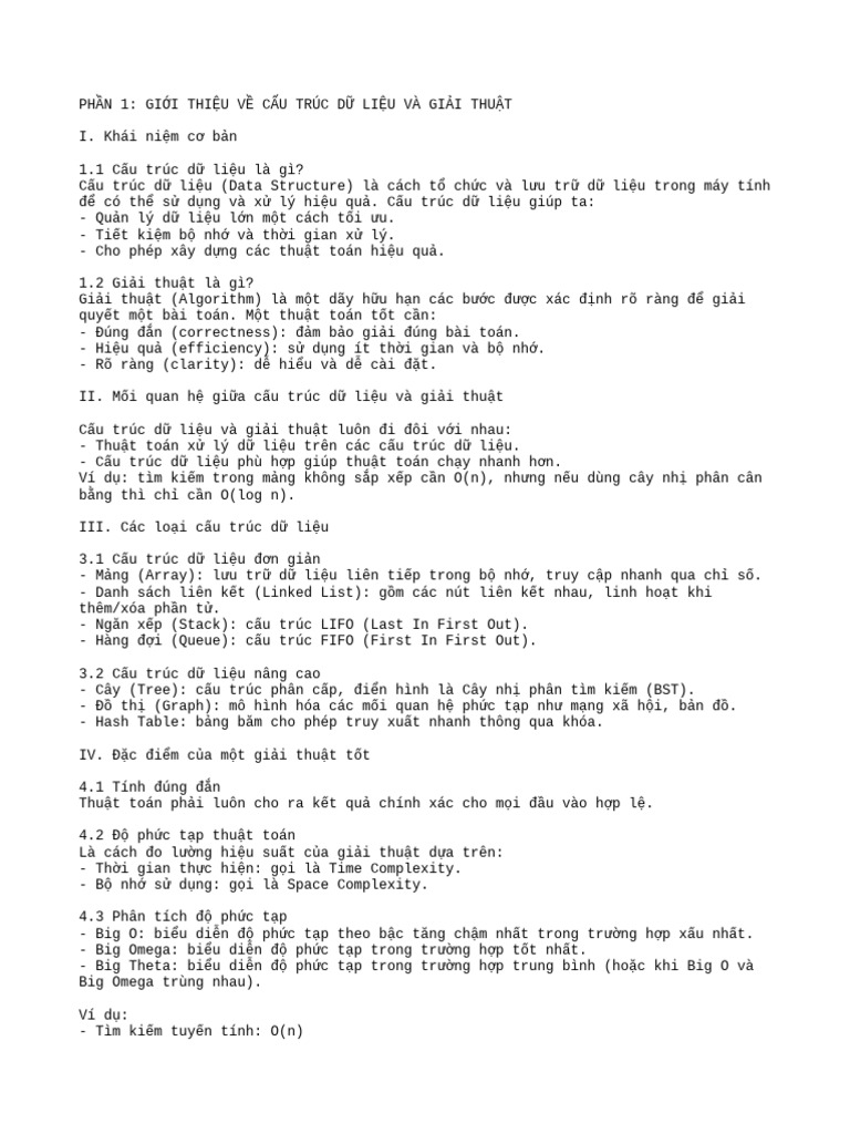 Phan1 Cau Truc Giai Thuat Day Du | PDF