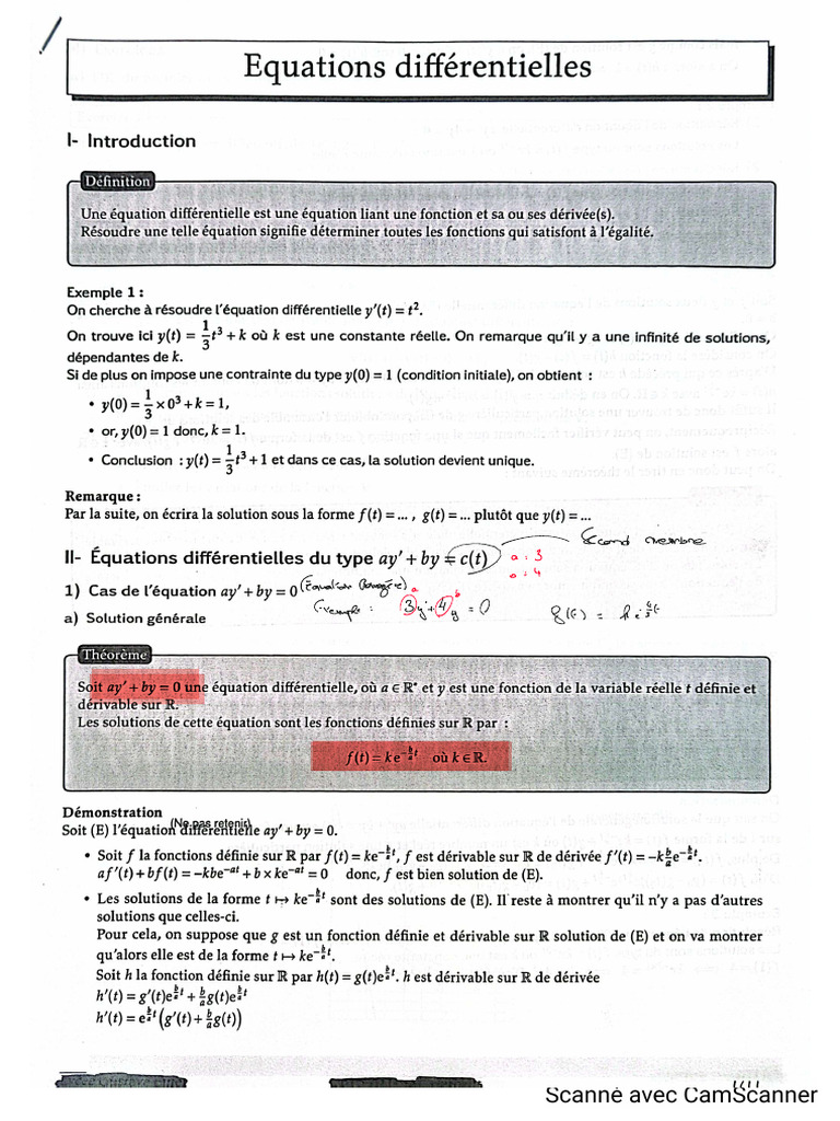 Equation Différentielle | PDF