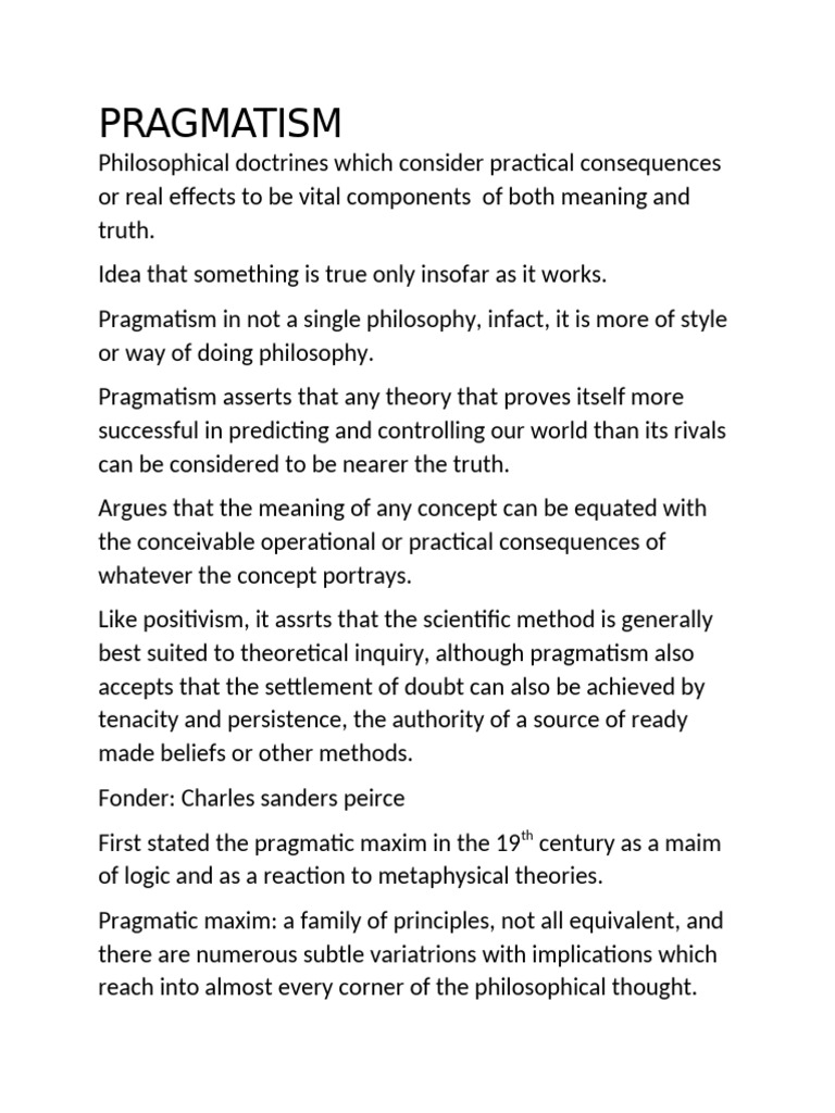 PRAGMATISM | PDF | Pragmatism | Charles Sanders Peirce