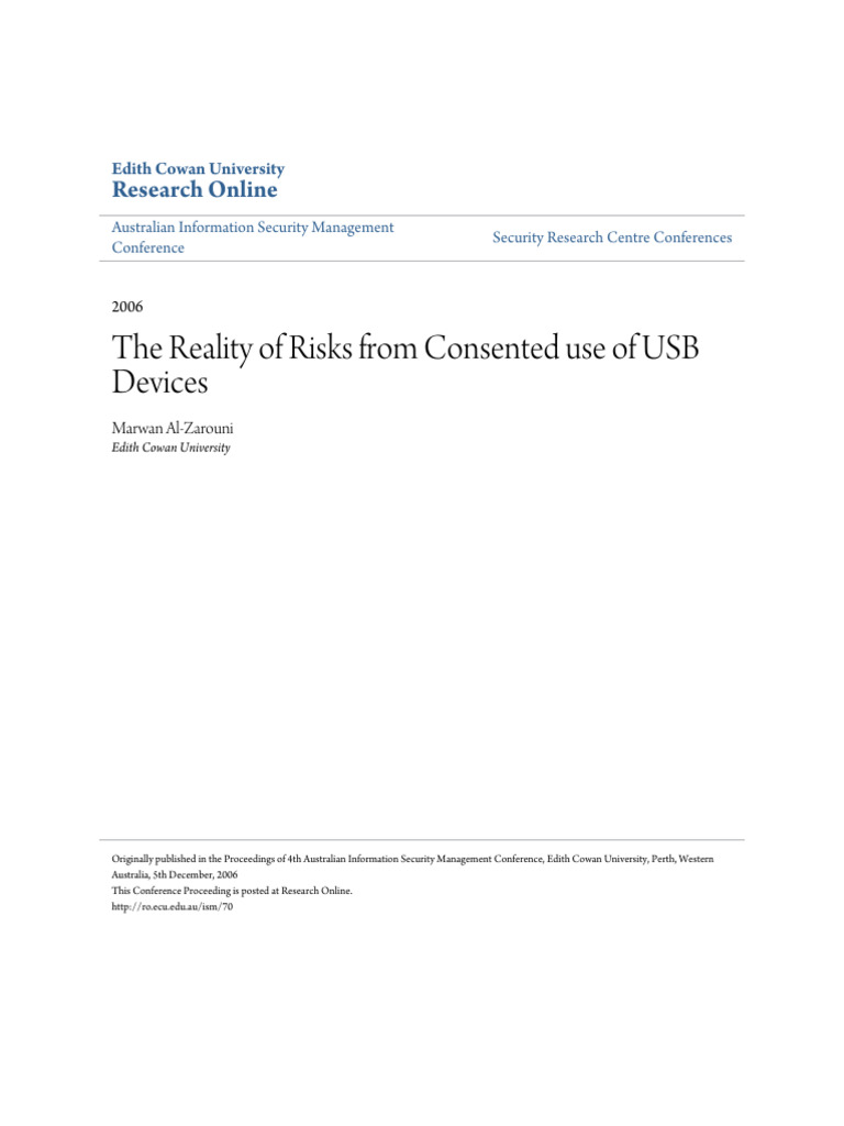 The Reality of Risks From Consented Use of USB Devices | PDF ...