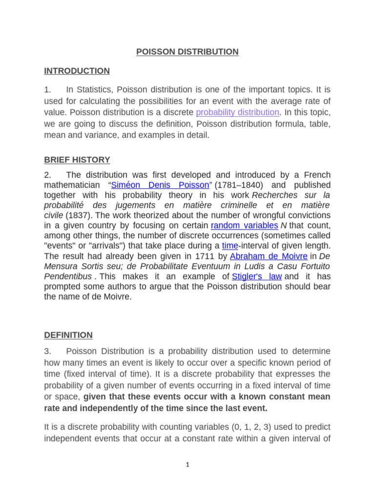 Poisson Distribution NEW | PDF | Poisson Distribution | Teaching ...