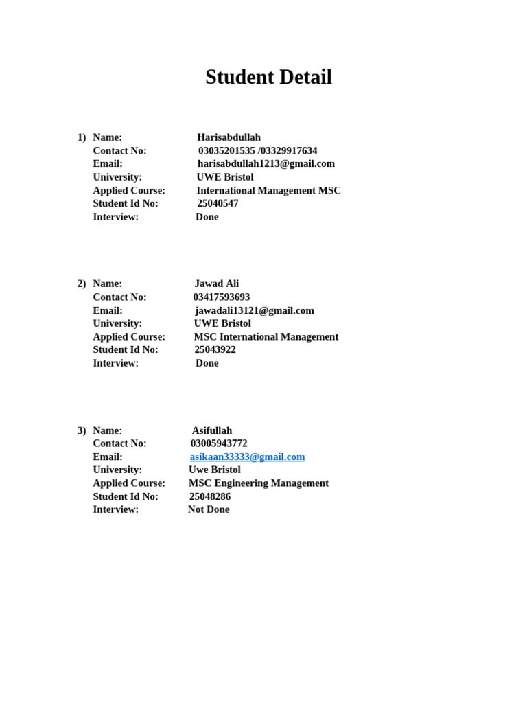 Student Detail | PDF