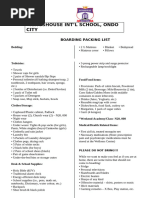 Weekly Boarding Essentials Packing List | PDF