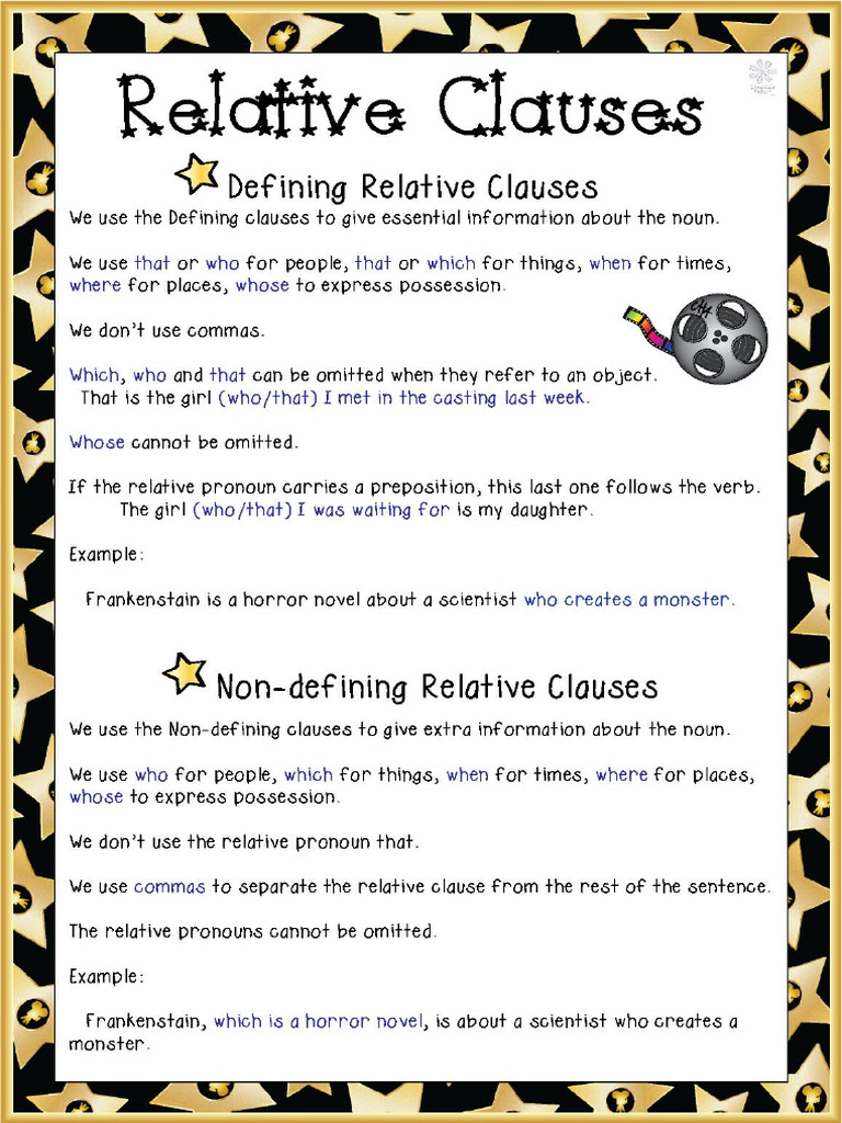 Relative Clauses Grammar Drills Grammar Guides 77949 | PDF