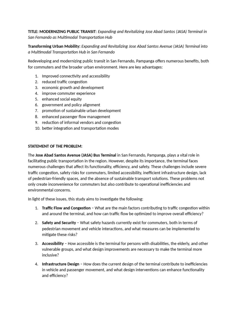 Redesigning Mobility in Pampanga | PDF | Transport | Public Transport