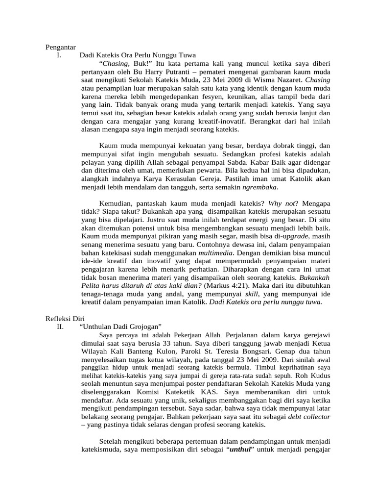 Surat Karya Katekis Edited | PDF