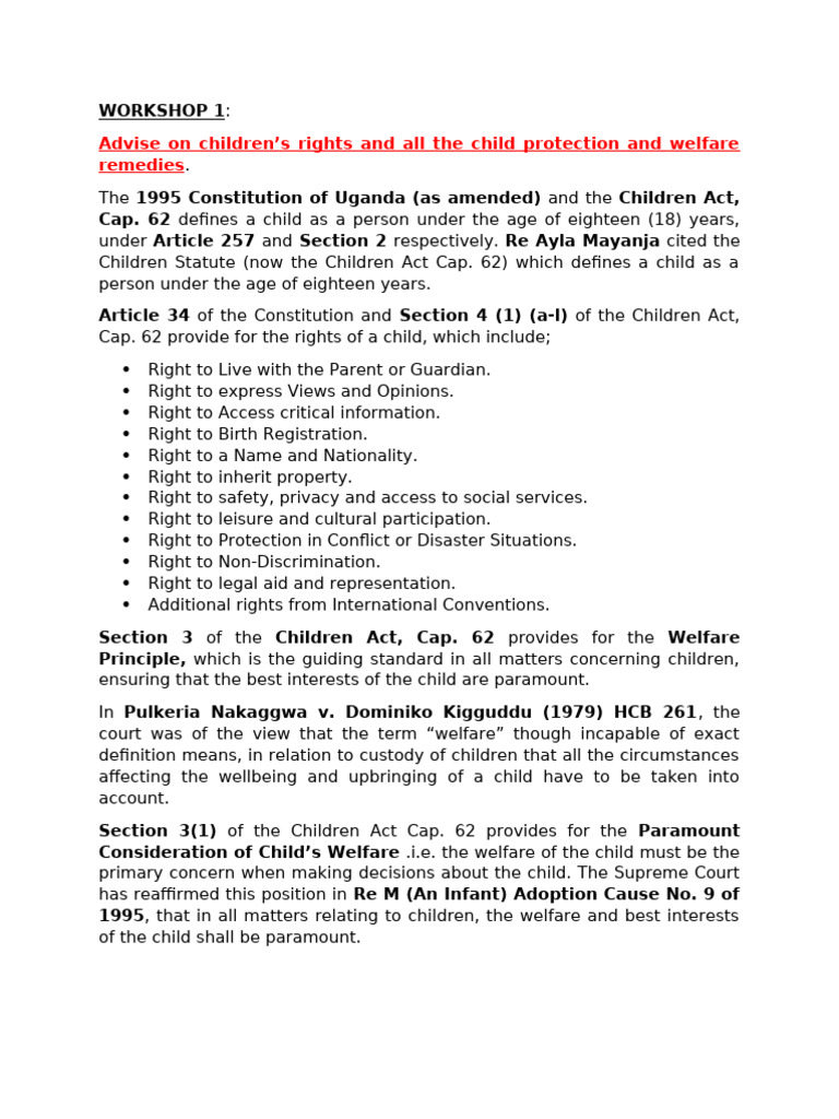 Family Practice Notes M2 | PDF | Child Custody | Foster Care