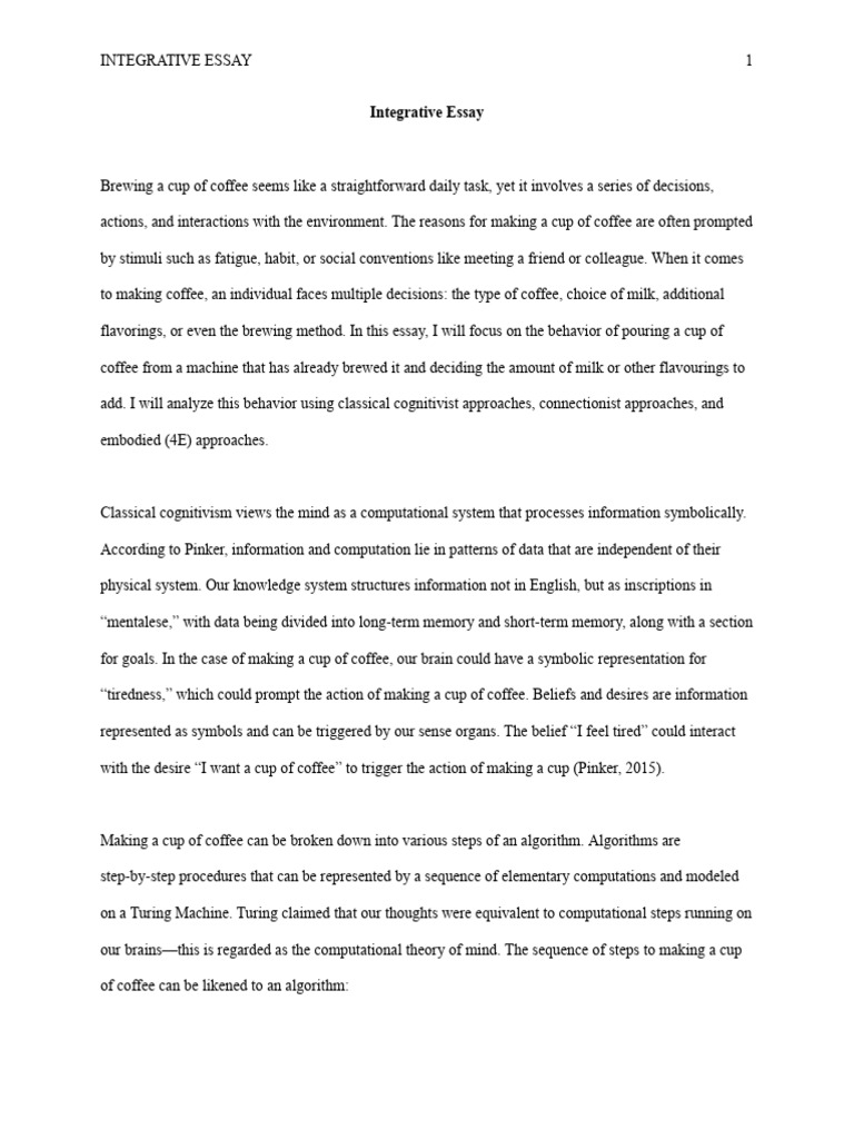 Arianna Thomas - Integrative Essay | PDF | Cognition | Cognitive Science