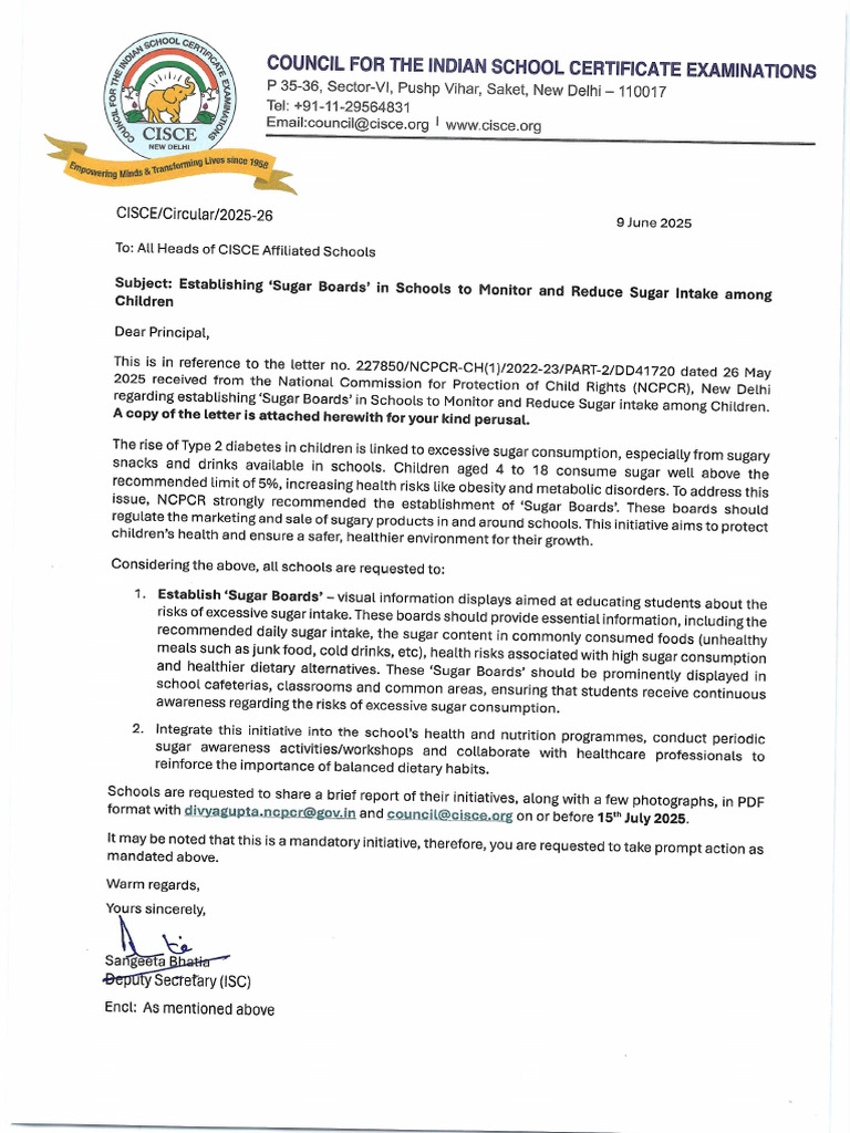 Circular On Sugar Boards | PDF