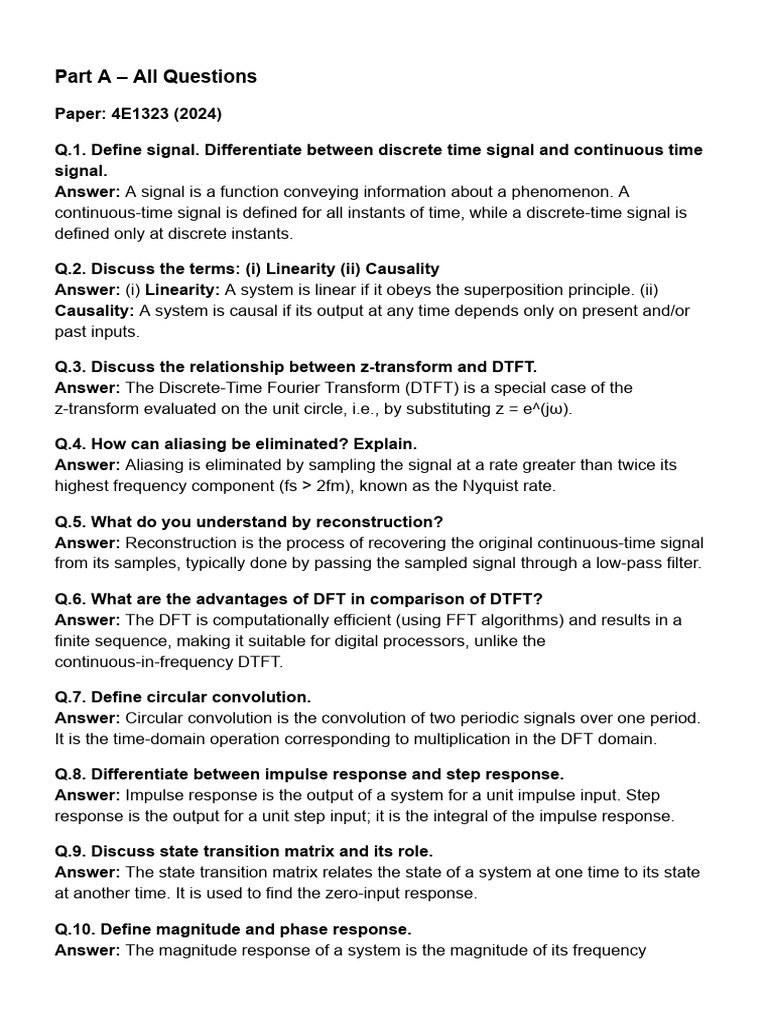 Signal Processing Concepts Explained | PDF | Discrete Fourier Transform ...