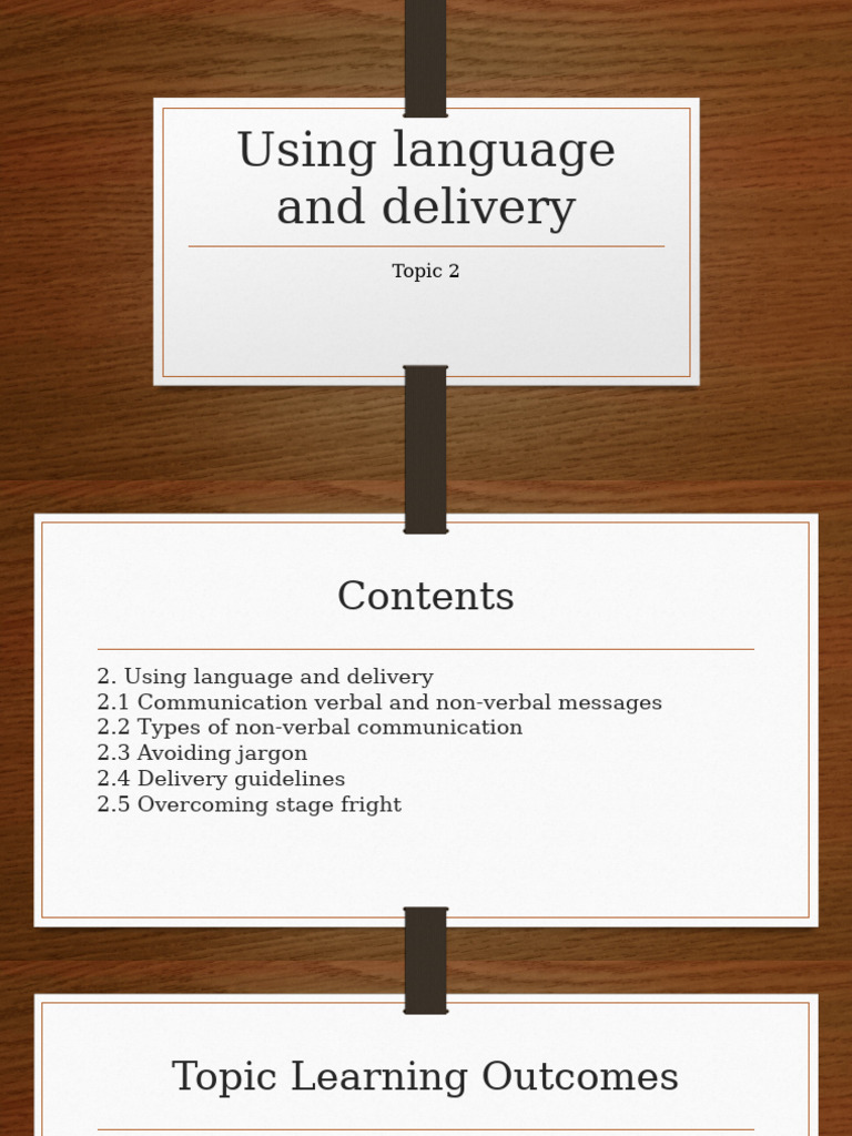 2 Using Language and Delivery | PDF | Nonverbal Communication ...
