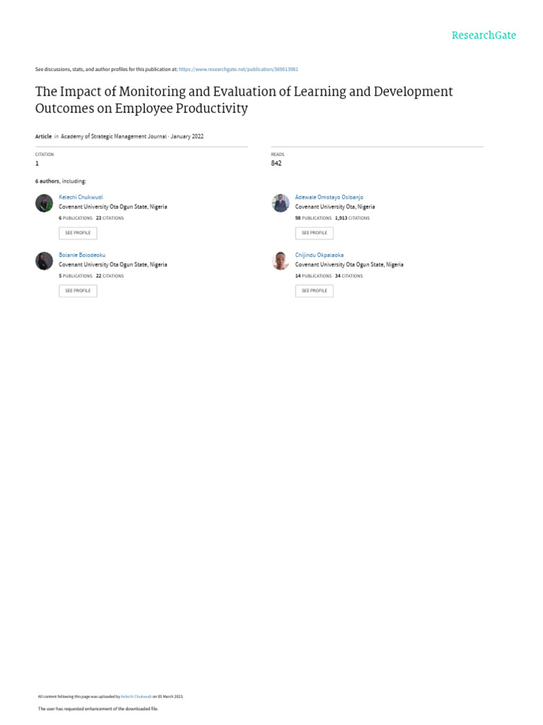 The Impact Monitoring Evaluation Learning Development Outcomes Employee ...