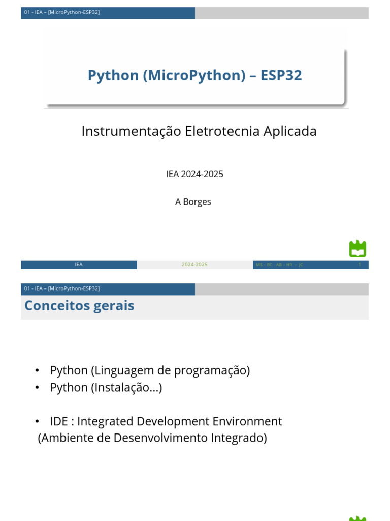 01-IEA-MicroPython 2025 - 02 - 07 | PDF | Python (linguagem de ...