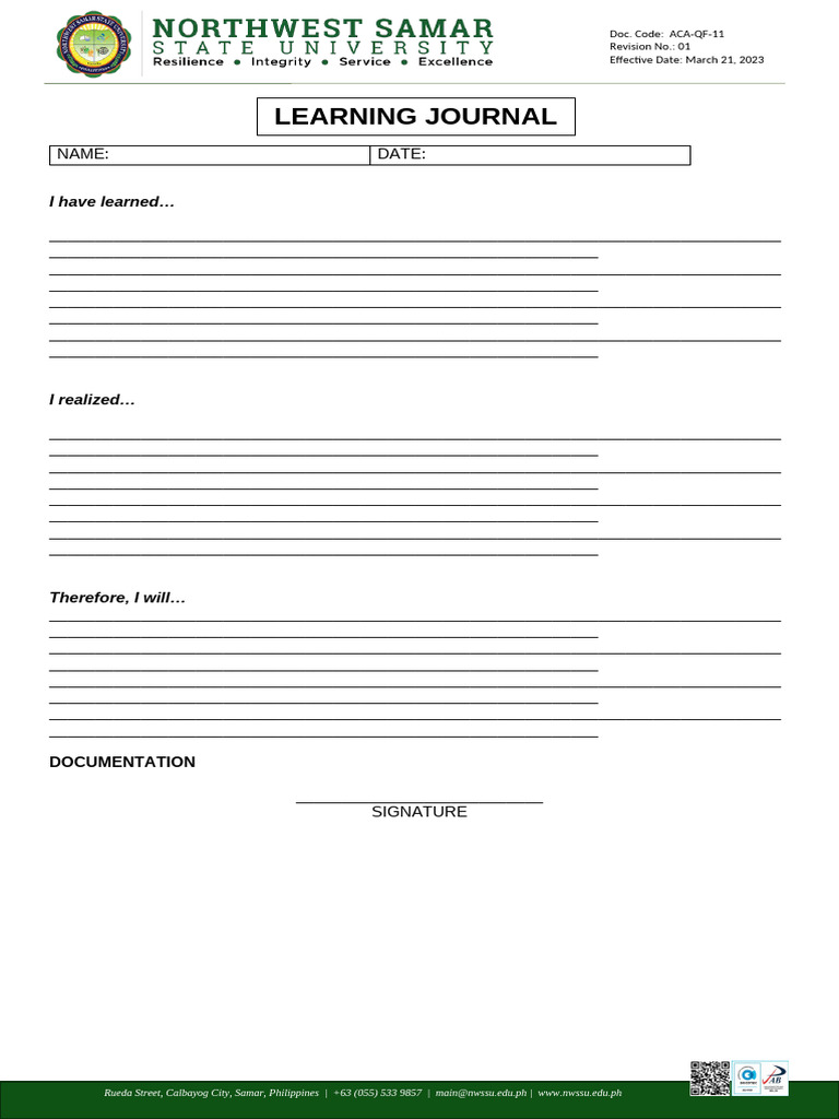 Individual Learning Journal | PDF