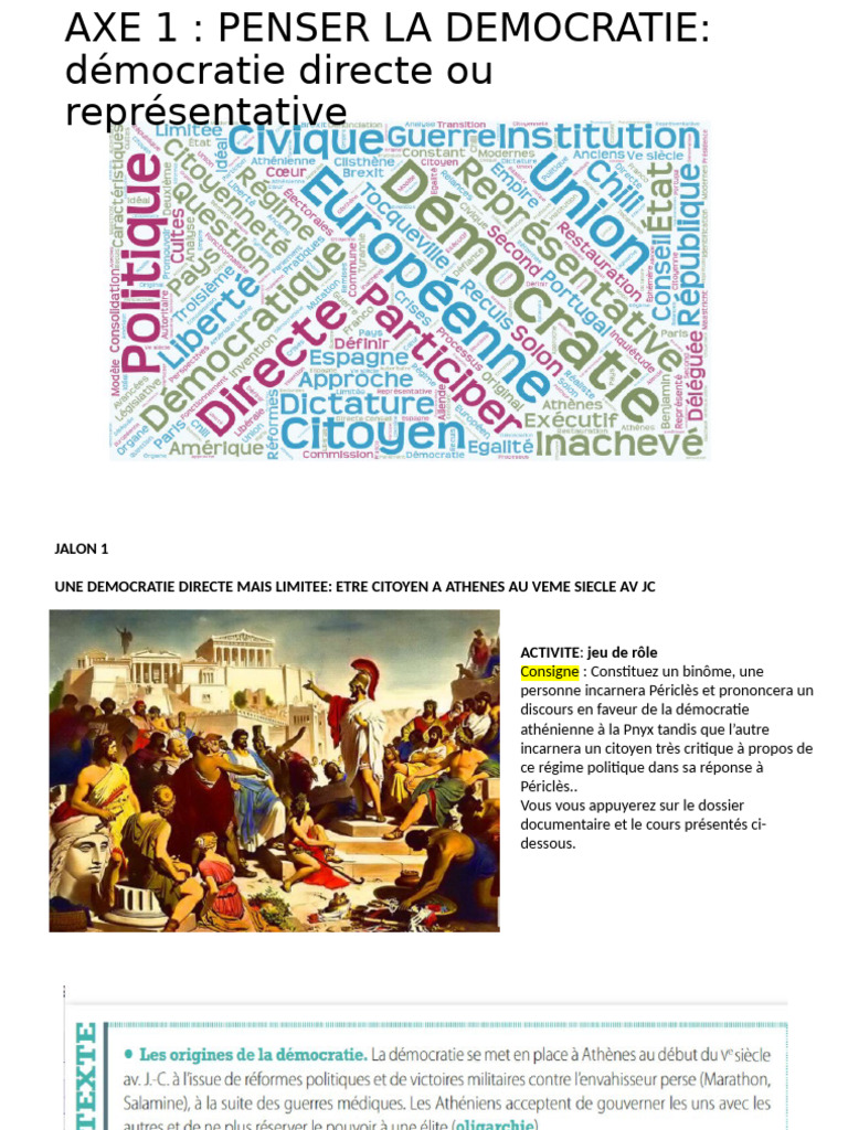Démocratie à Athènes : enjeux et limites | PDF | Démocratie ...
