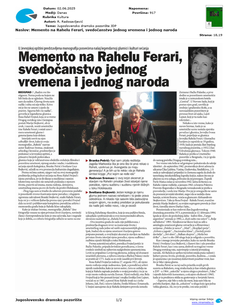 Rahela, promocija knjige o Raheli Ferari | PDF