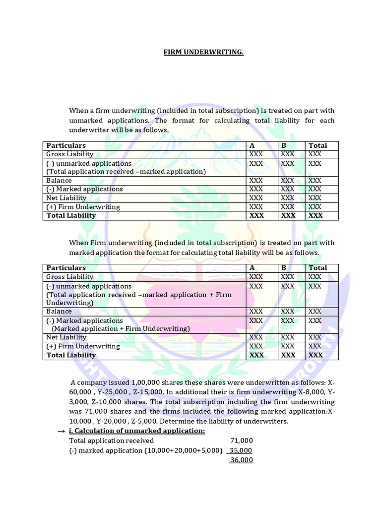 Firm Underwriting | PDF | Equity (Finance) | Private Sector