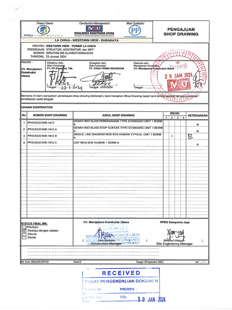 069R2 - SD EL - Denah Instalasi Penerangan Type Standart Unit 1BDRM A | PDF