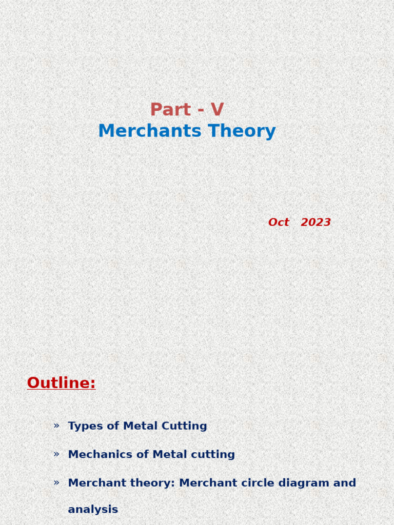 Part 5 - Merchants Theory | PDF | Force | Friction