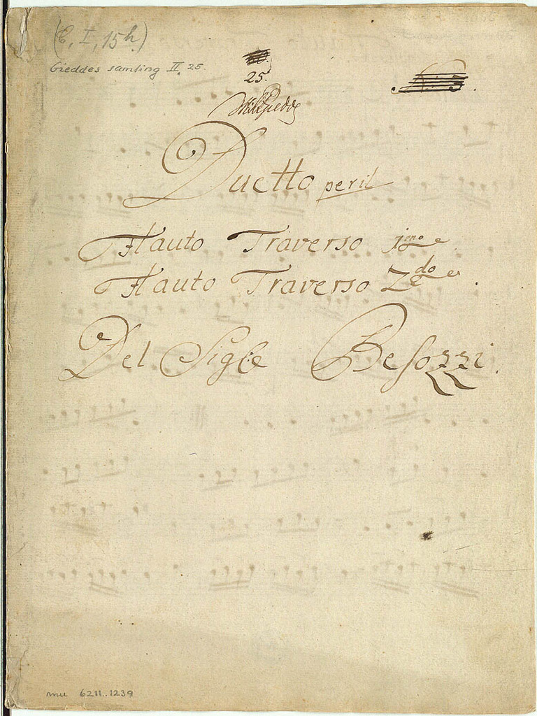 Besozzi, Alessandro Duetto N. 3 (-5) Per Il Flauto Traverso Imo ...