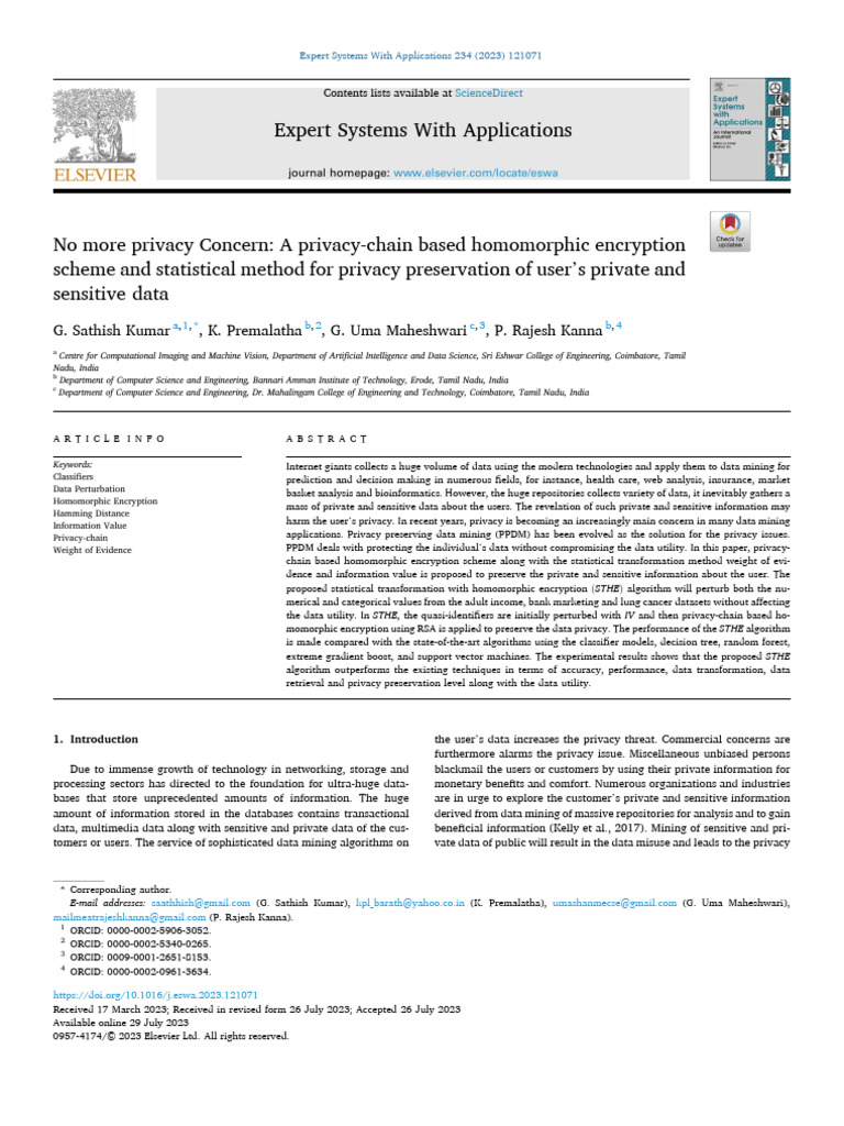10 A Privacy-Chain Based Homomorphic Encryption Scheme and Statistical Method | PDF | Encryption ...