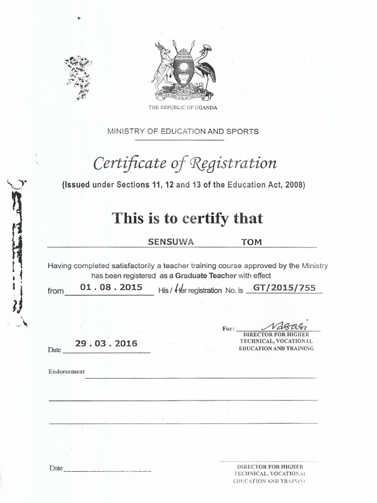 Certificate of Registration | PDF