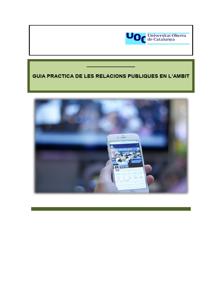 Treball Final de Grau en Relacions Públiques en L'àmbit Esportiu | PDF
