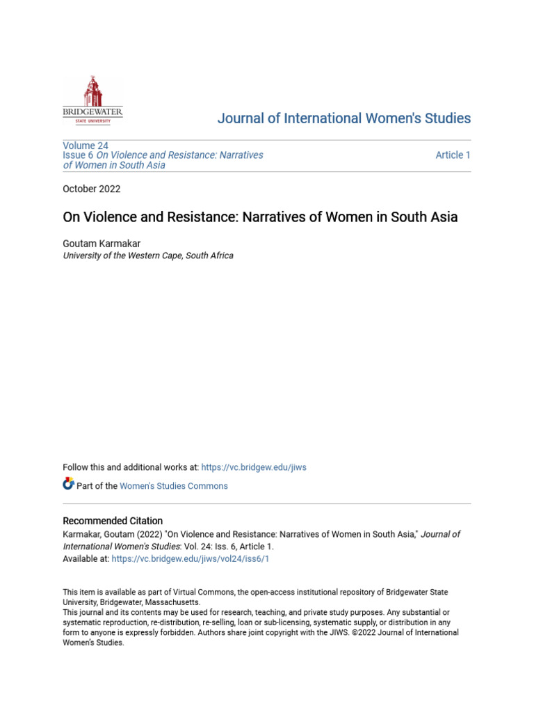 Women's Resistance to Violence in South Asia | PDF | Gender Studies ...