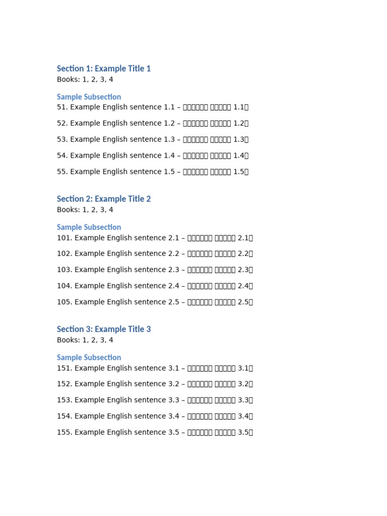 English Bengali Sentences Sections 1 To 30 | PDF
